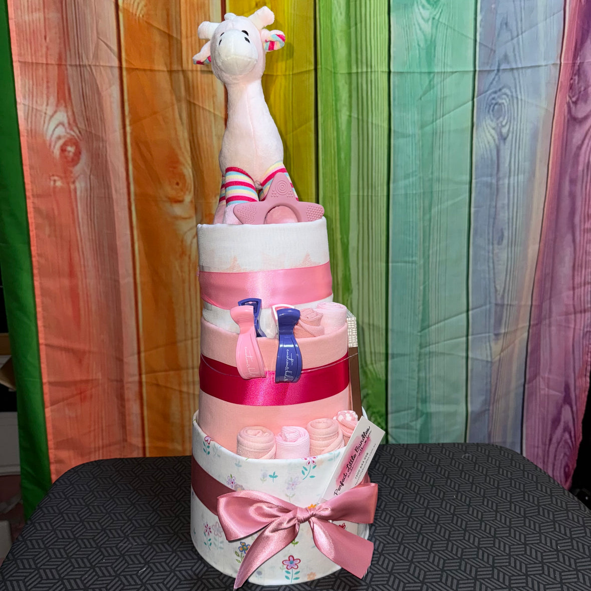 Georgia Giraffe Girls Luxe Nappy Cake | Perfect Little Bundles